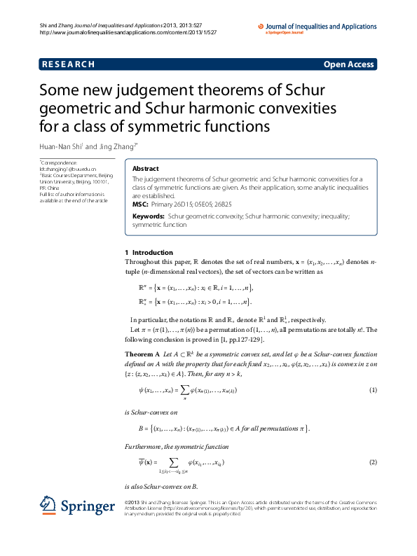 (PDF) Some new judgement theorems of Schur geometric and Schur harmonic convexities for a class ...