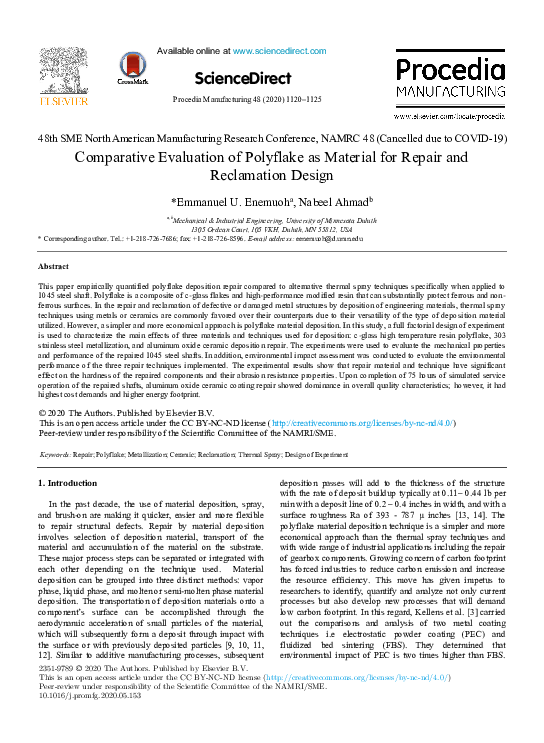 (PDF) Comparative Evaluation of Polyflake as Material for Repair and ...