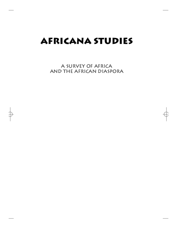 (PDF) Africana studies: A survey of Africa and the African diaspora