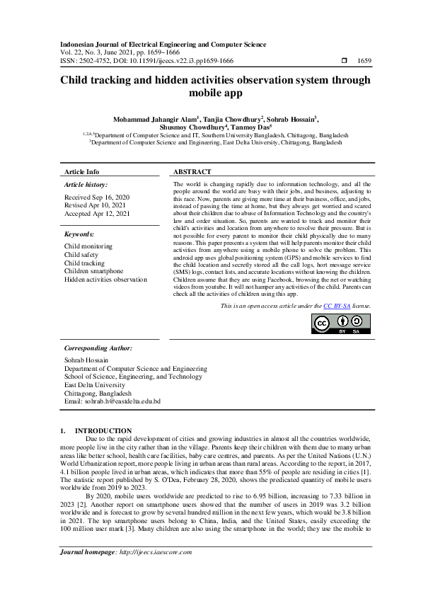 (PDF) Child tracking and hidden activities observation system through ...