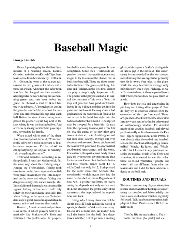 (PDF) Baseball magic
