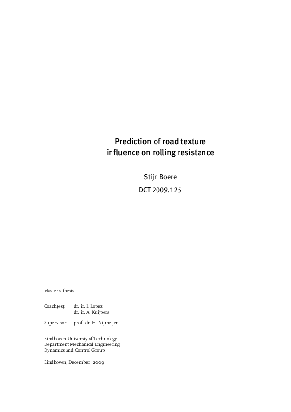 Pdf Tyre Road Interaction Model For The Prediction Of Road Texture Influence On Rolling Resistance