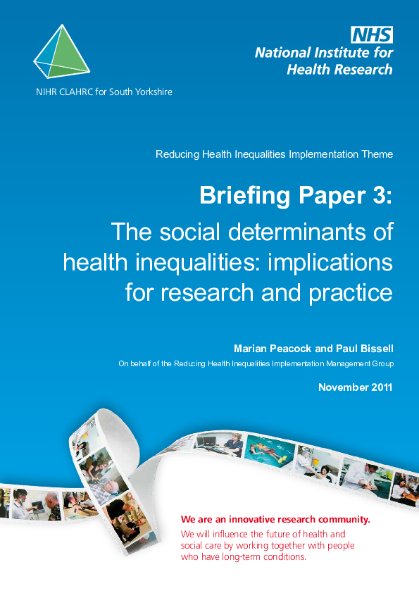 (PDF) Briefing Paper 3: The social determinants of health inequalities ...