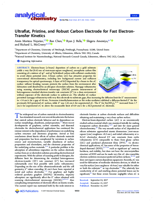 (PDF) Ultraflat, Pristine, and Robust Carbon Electrode for Fast ...