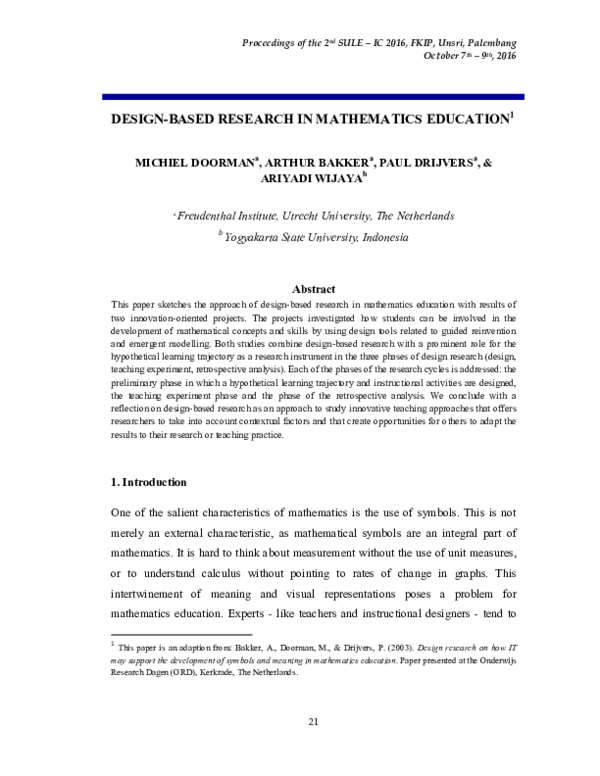 (PDF) Design-Based Research in Mathematics Education
