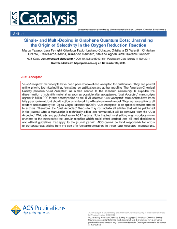 (PDF) Single and Multiple Doping in Graphene Quantum Dots: Unraveling the Origin of Selectivity ...