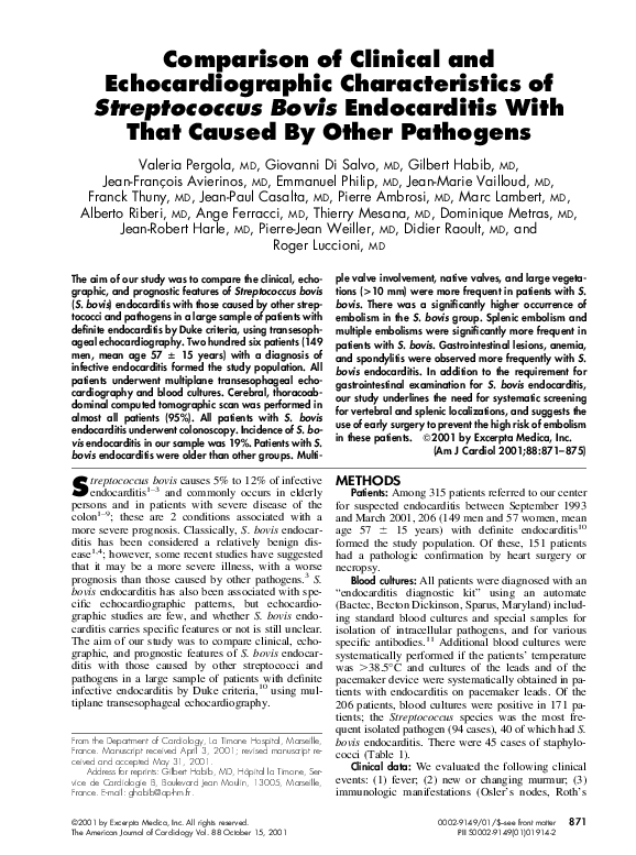 (PDF) Comparison of clinical and echocardiographic characteristics of ...
