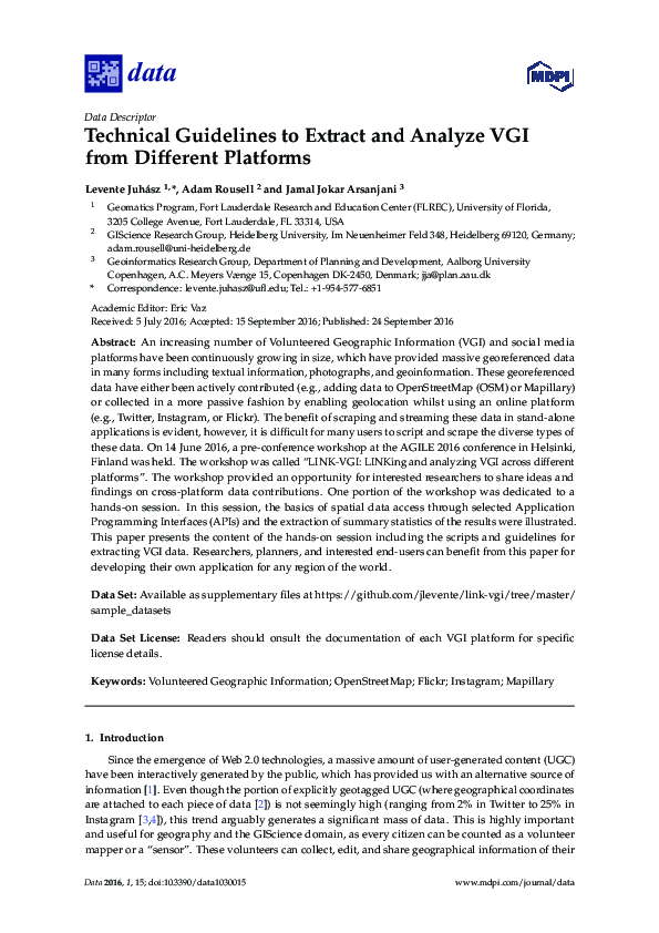 (PDF) Technical Guidelines to Extract and Analyze VGI from Different ...