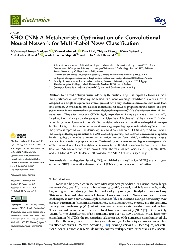 Pdf Sho Cnn A Metaheuristic Optimization Of A Convolutional Neural Network For Multi Label