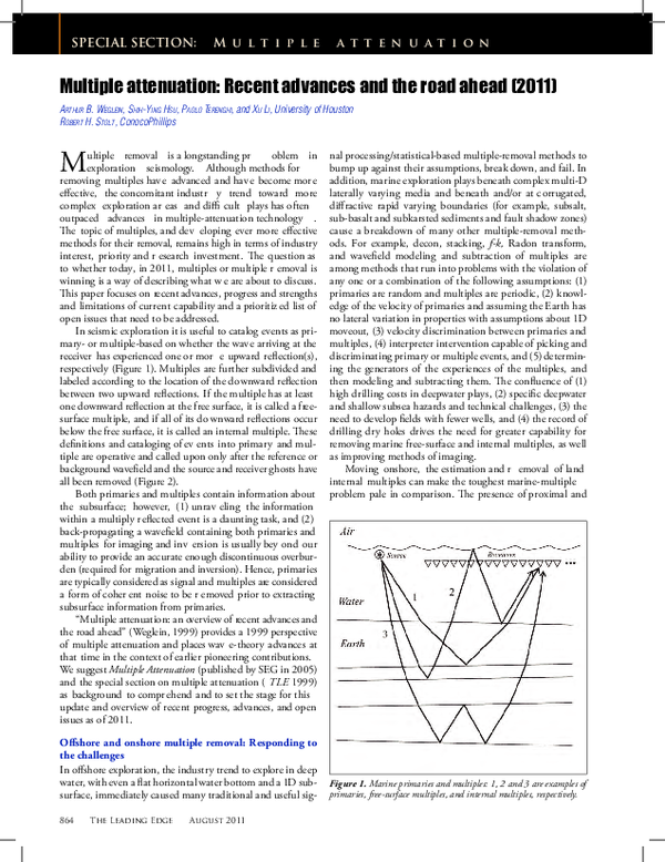 (PDF) Multiple attenuation: Recent advances and the road ahead (2011)