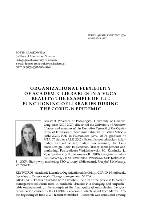 (PDF) Organizational Flexibility of Academic Libraries in a Vuca ...
