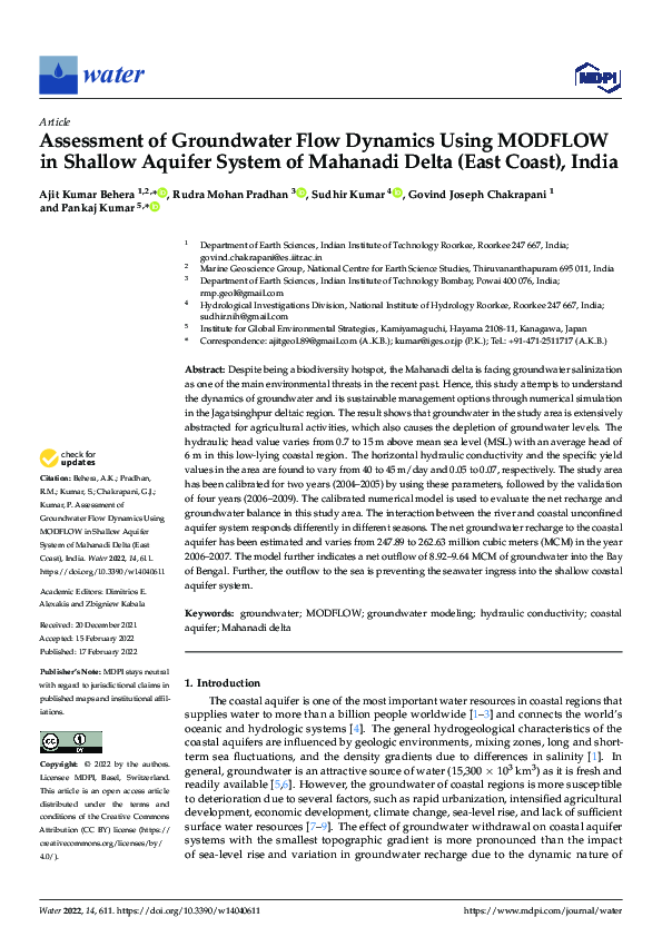 Pdf Ground Water Flow Modelling Using Modflow A Review Rishi Pathak