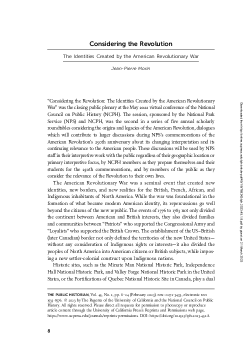 (PDF) Considering the Revolution: The Identities Created by the ...