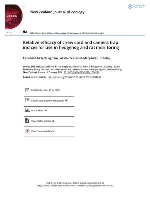 (PDF) Relative efficacy of chew card and camera trap indices for use in ...