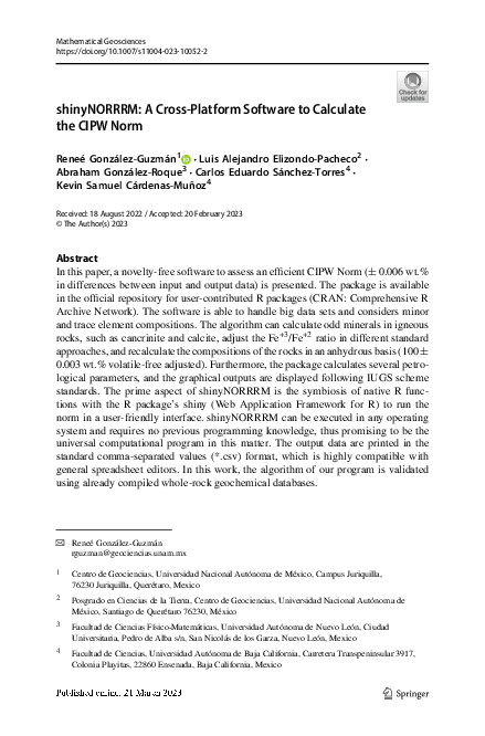 (PDF) shinyNORRRM: A Cross-Platform Software to Calculate the CIPW Norm