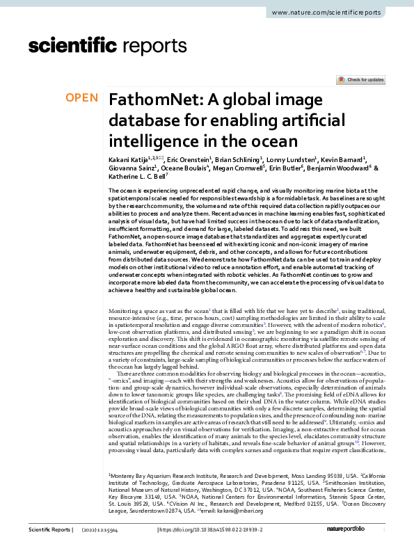 Pdf Fathomnet A Global Image Database For Enabling Artificial