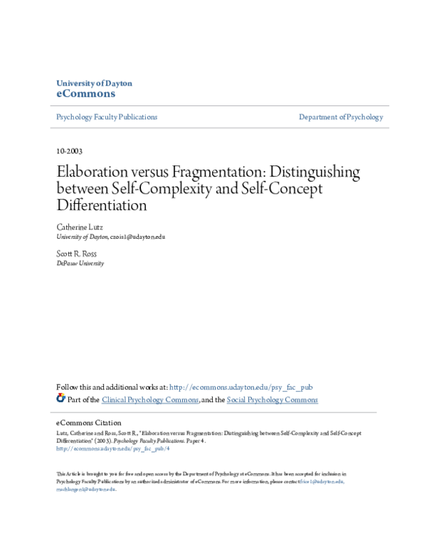 (PDF) Elaboration Versus Fragmentation: Distinguishing Between Self ...