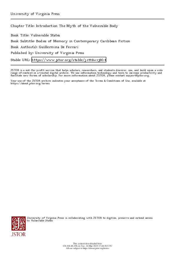 (PDF) Chapter Title: Introduction The Myth of the Vulnerable Body