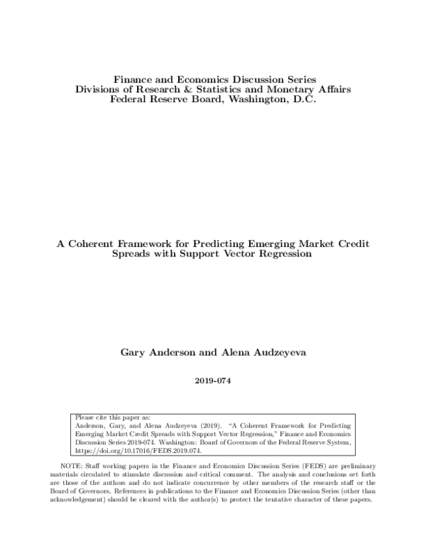 (PDF) A Coherent Framework for Predicting Emerging Market Credit ...