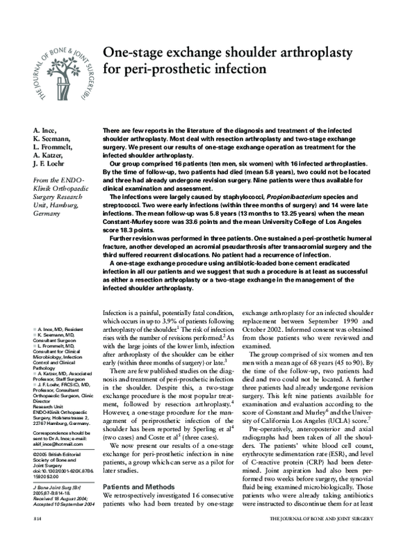 (PDF) One-stage exchange shoulder arthroplasty for peri-prosthetic ...