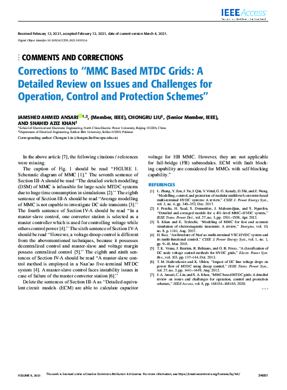 (PDF) Corrections to “MMC Based MTDC Grids: A Detailed Review on Issues ...