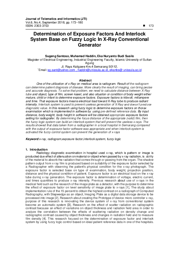(PDF) Determination of Exposure Factors and Interlock System Base On ...