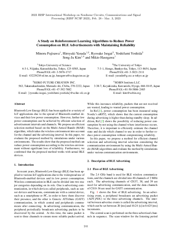 (PDF) A Study on Reinforcement Learning Algorithms to Reduce Power Consumption on BLE ...