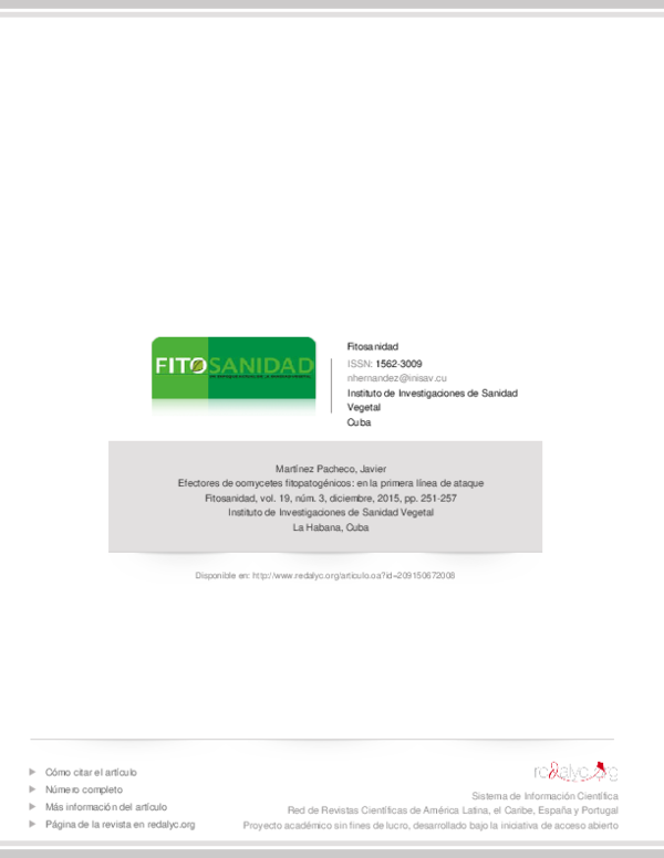 (PDF) Efectores de oomycetes fitopatogénicos: en la primera línea de ataque