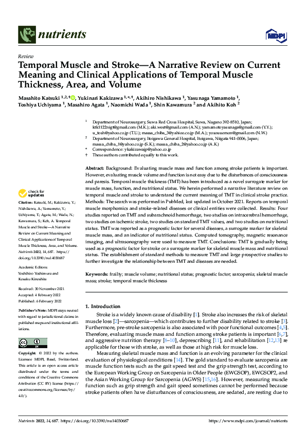 (PDF) Temporal Muscle and Stroke—A Narrative Review on Current Meaning ...