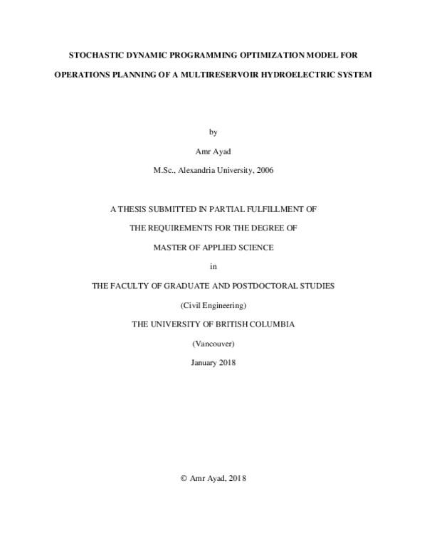 (PDF) Stochastic dynamic programming optimization model for operations ...