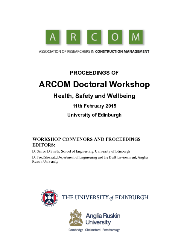 (PDF) Towards a framework for the management of health, safety and well ...