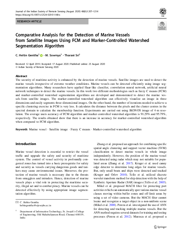 (PDF) Comparative Analysis for the Detection of Marine Vessels from Satellite Images Using FCM ...