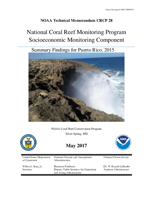 (PDF) National Coral Reef Monitoring Program socioeconomic monitoring ...