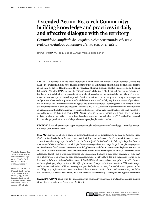 (PDF) Extended Action-Research Community: building knowledge and ...