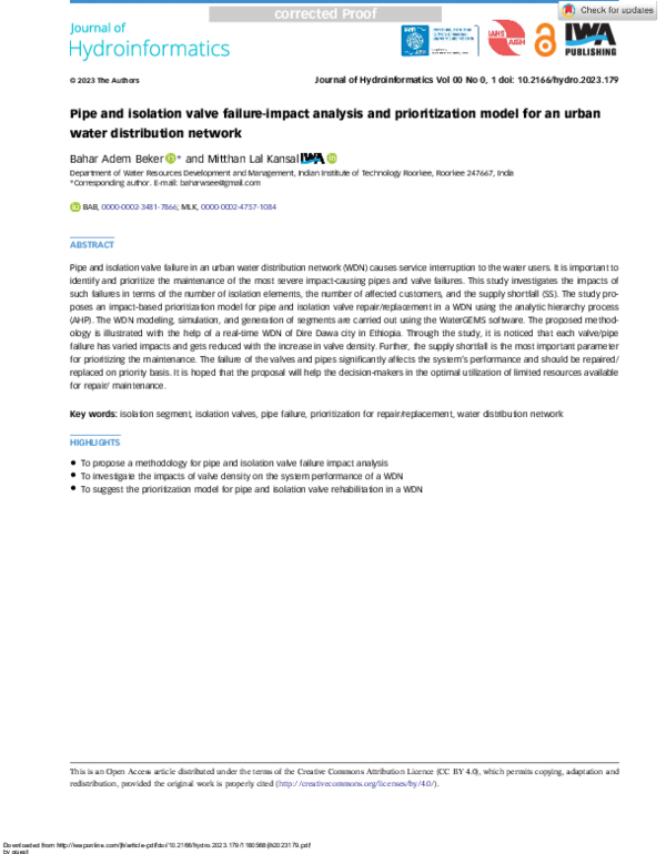 (PDF) Pipe and isolation valve failure-impact analysis and ...