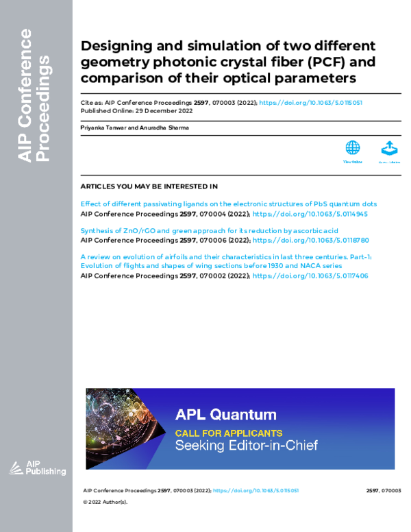 (PDF) Designing and simulation of two different geometry photonic ...
