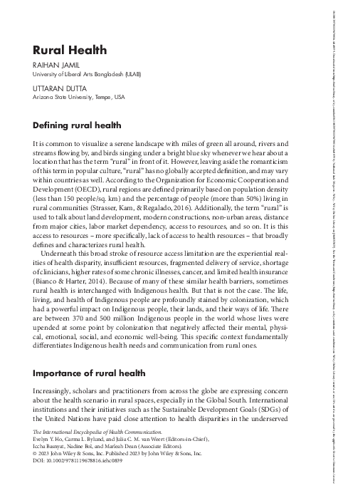 (PDF) Rural Health