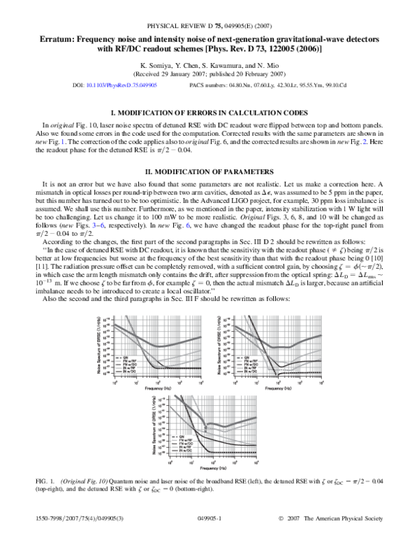 (PDF) Erratum: Frequency noise and intensity noise of next-generation ...