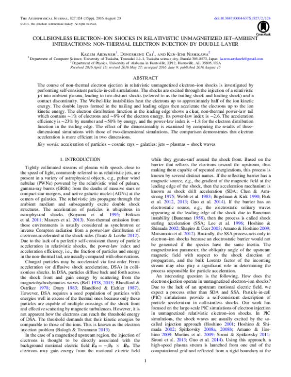 (PDF) Collisionless Electron–Ion Shocks in Relativistic Unmagnetized ...