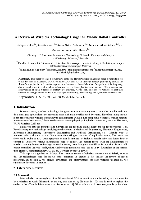 (PDF) Utilization of mobile technology for mobile robot controller