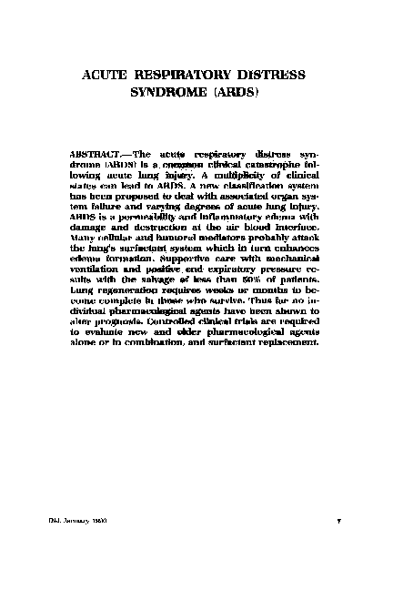(PDF) Acute respiratory distress syndrome (ARDS)