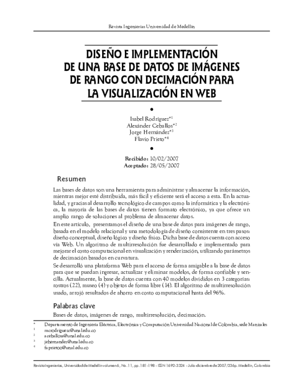 (PDF) Design and Implementation of a Range Images Database with ...
