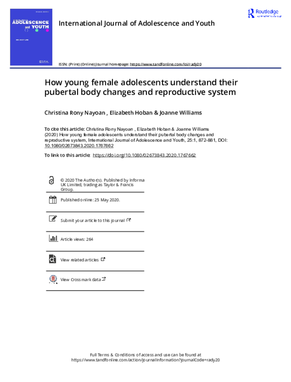 (PDF) How young female adolescents understand their pubertal body ...