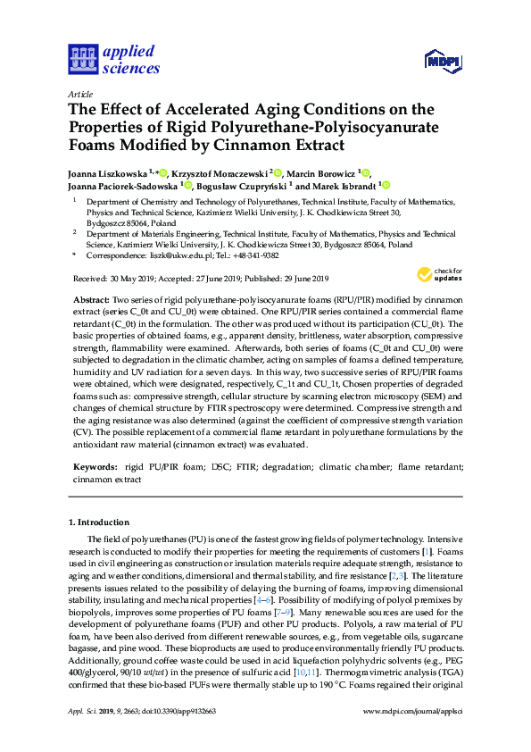 (PDF) The Effect of Accelerated Aging Conditions on the Properties of ...