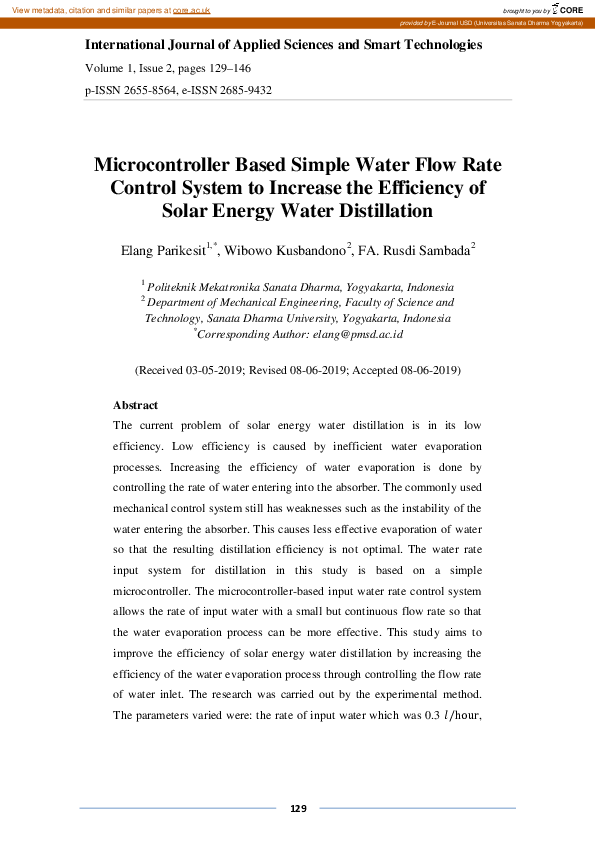 (PDF) Microcontroller Based Simple Water Flow Rate Control System to Increase the Efficiency of ...
