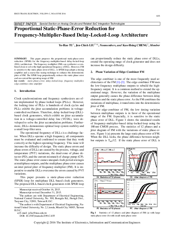 (PDF) Proportional Static-Phase-Error Reduction for Frequency-Multiplier-Based Delay-Locked-Loop ...