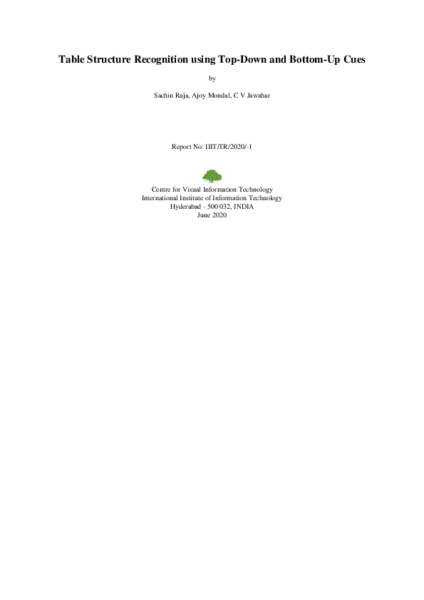 (PDF) Table Structure Recognition Using Top-Down and Bottom-Up Cues