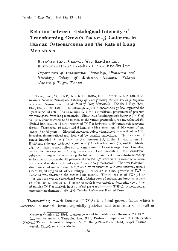 (PDF) Relation between Histological Intensity of Transforming Growth Factor-.BETA. Isoforms in ...