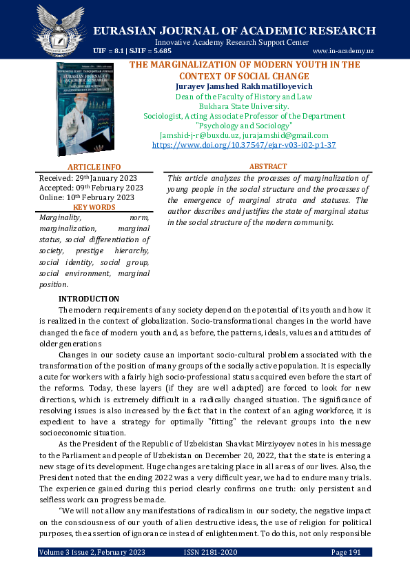 (PDF) Eurasian Journal of Academic Research