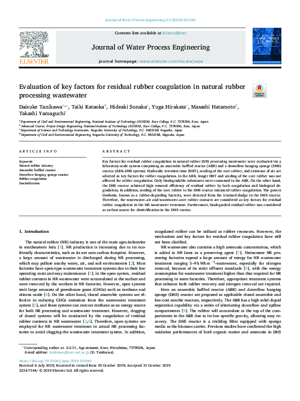 (PDF) Evaluation of key factors for residual rubber coagulation in ...